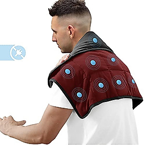 Joyching Weighted Lap Pad for Kids Adult Pet 20 x 30 inches 3lbs, Back and Shoulder Soft Cooling Small Heavy Throw Blanket with Glass Beads (Black/Burgundy Reversible)