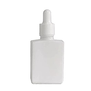 BEGIKET 12 Pack 1 oz Square Glass Dropper Bottle for Essential Oil, 30ml /1 oz White Coated Glass Bottle with Eye Droppers, for Perfume,Serums and Liquids (Matte White)