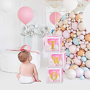 2nd Birthday Decorations for Girl TWO Balloons Boxes Decorations with Balloons for Girls Two Sweet Birthday Party Photo Props Decorations Supplies