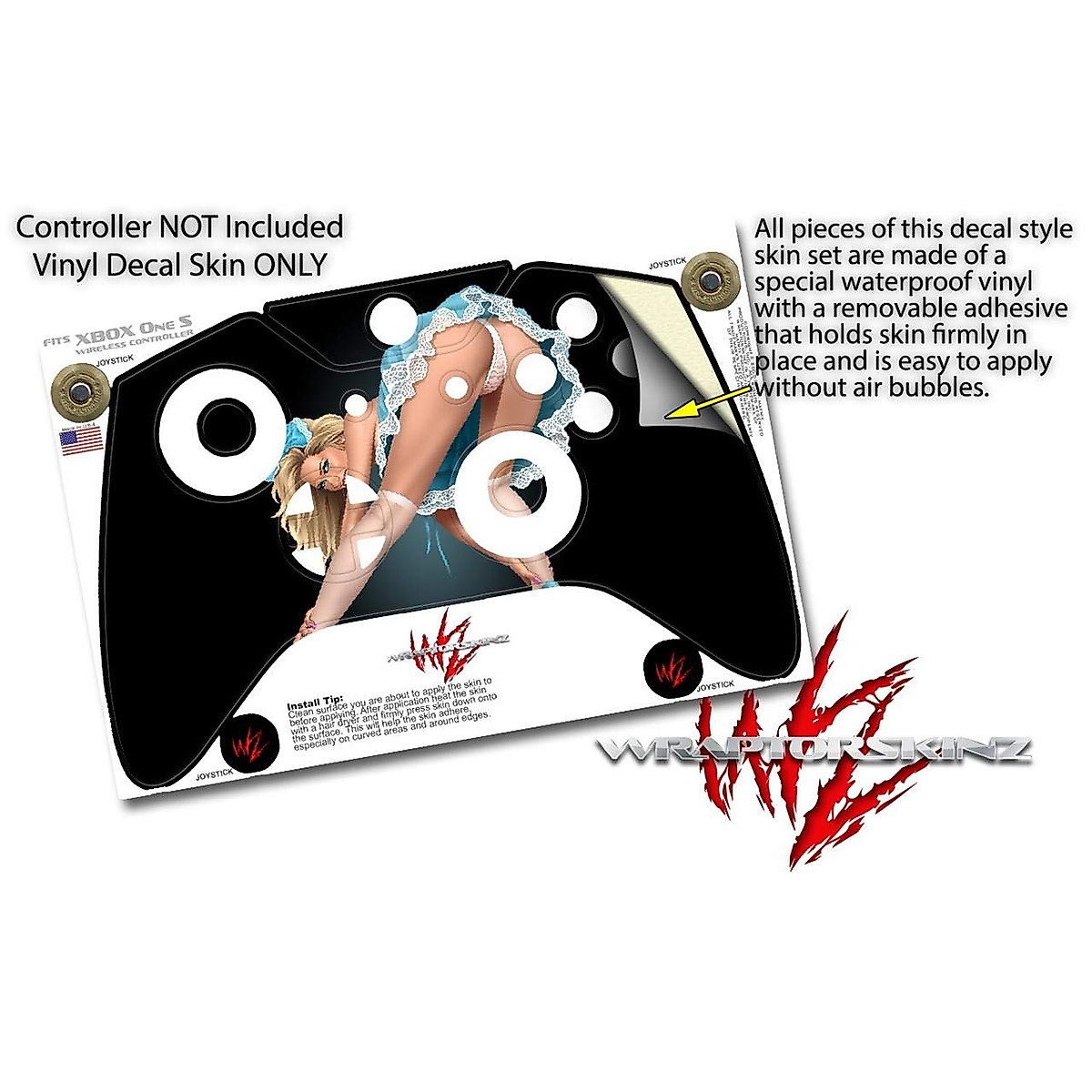 WraptorSkinz Decal Vinyl Skin Wrap compatible with XBOX One S/X Controller - Alice Pinup Girl (CONTROLLER NOT INCLUDED)