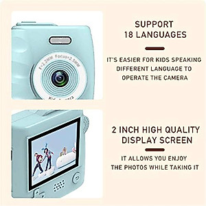 LKYBOA Digital Camera for Kids, Kids Digital Video Camera with 2 Inch Screen and Card for 3-10 Years Boys Girls Gift (Color : A)
