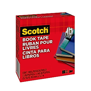 Scotch Book Tape, 1.5 in x 540 in, 1 Roll/Pack, Excellent for Repairing, Reinforcing Protecting, and Covering (845-150)