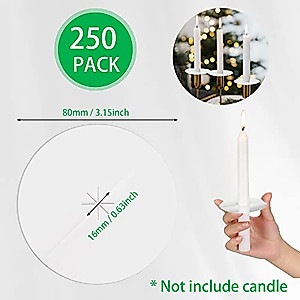250 Pcs Church Candle Drip Protectors Paper Candle Holders Bulk for Candlelight Service Kit for Devotional Candlelight Vigil Church Service Memorial Shabbat Candles Christmas Eve Candles, 3.15 Inch