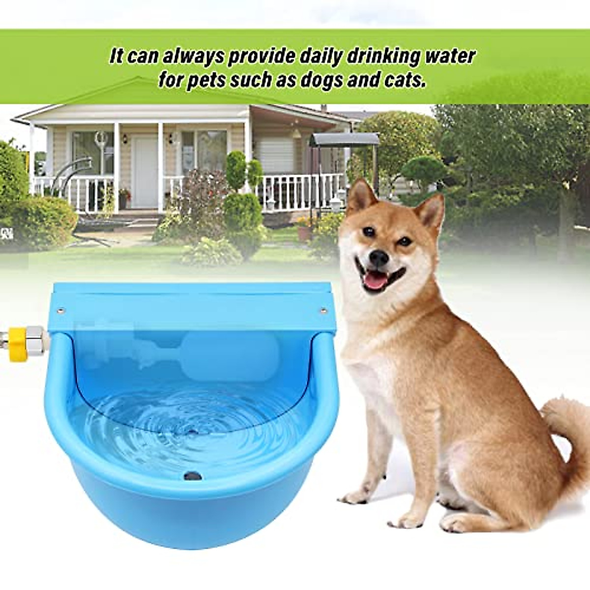 MINYULUA Automatic Waterer Bowl Large Live Stock Waterer Automatic Water Feeder Trough Bowl Dispenser Waterer Livestock Drinking Bowl for Cat Sheep Dog Horse Farm Supplies (Light Blue)