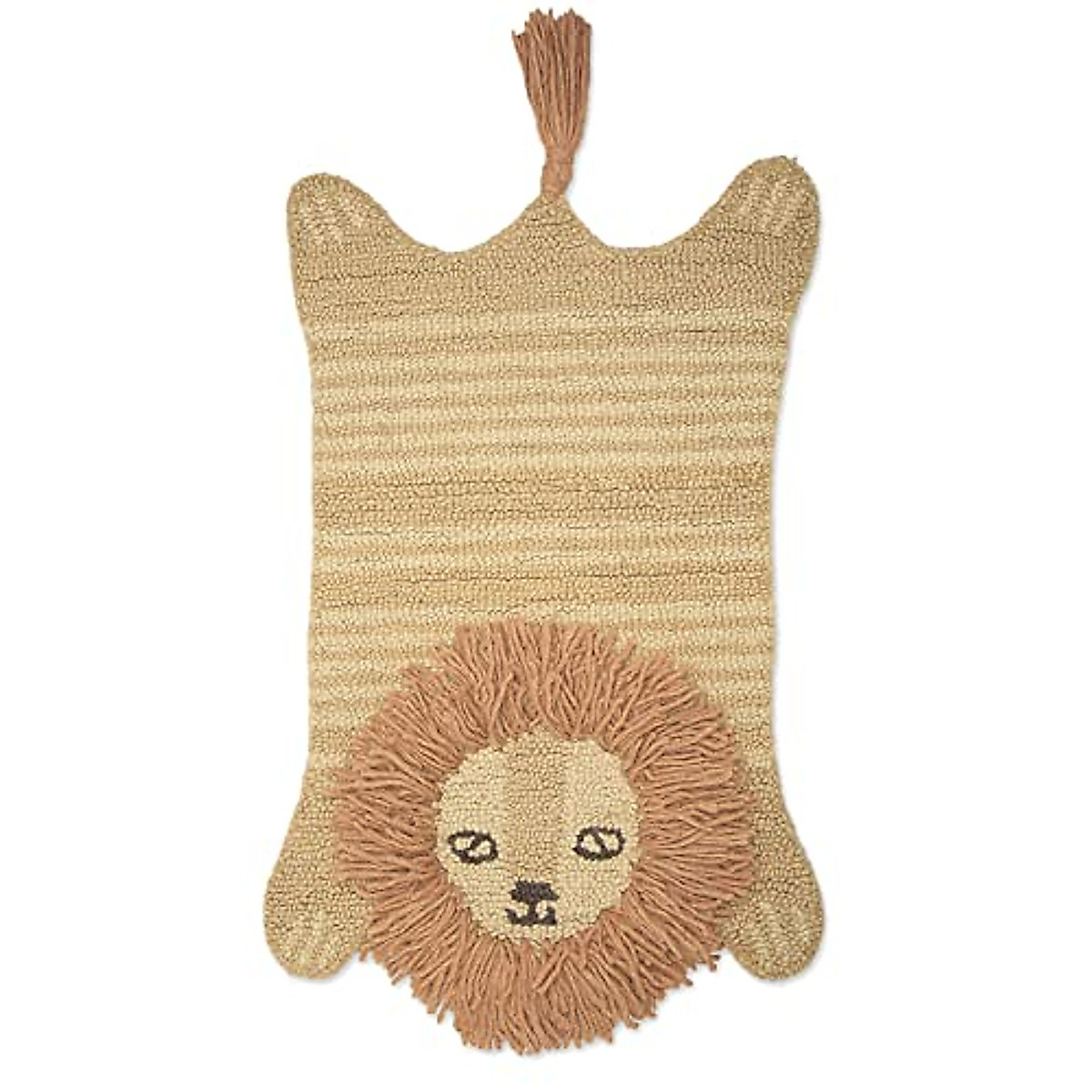 Crane Baby Safari Nursery and Toddler Room Décor, Wool Floor Rug for Boys and Girls, Lion Shape, 23" x 36"