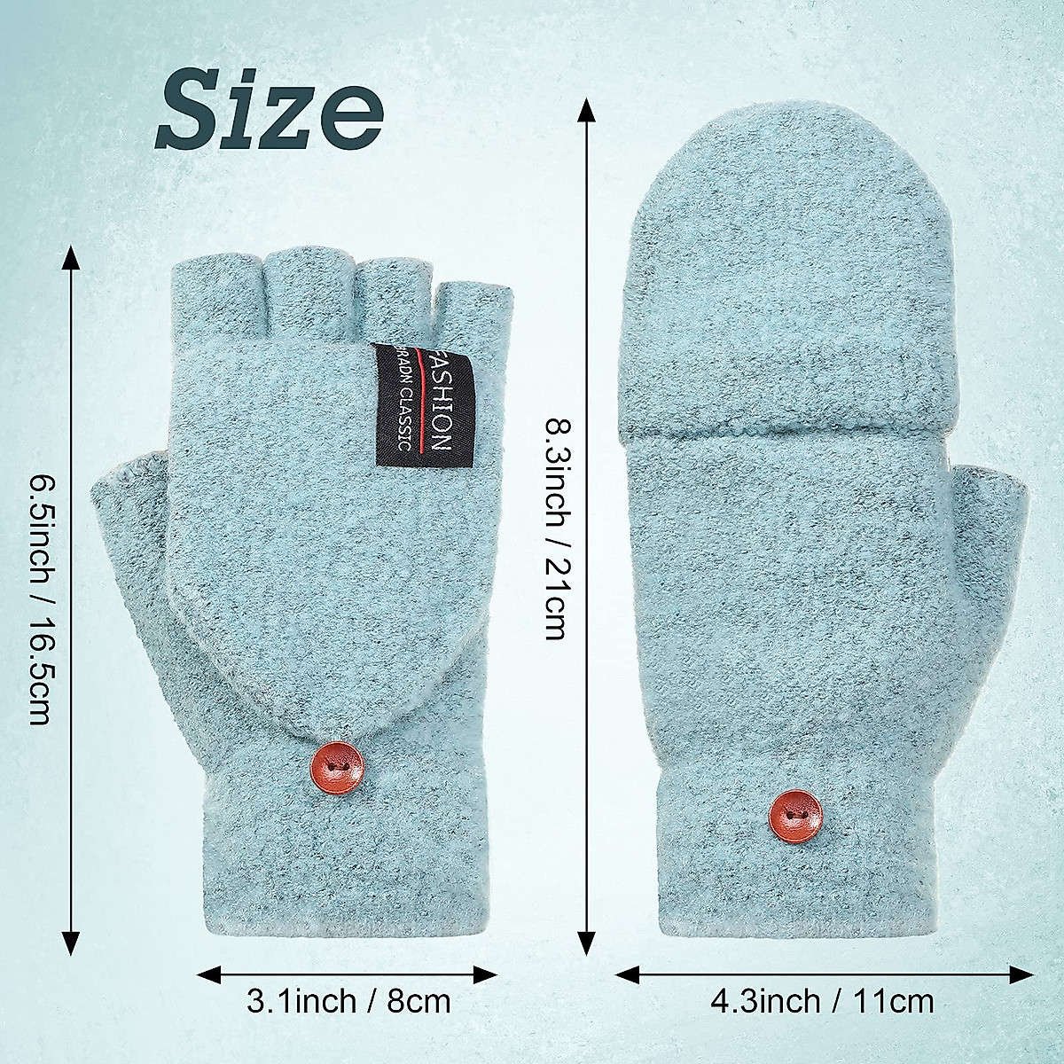 SATINIOR 4 Pairs Fingerless Gloves for Women Warm Mittens with Cover Convertible Knitted Mittens for Winter Cold Weather (Classic Colors)