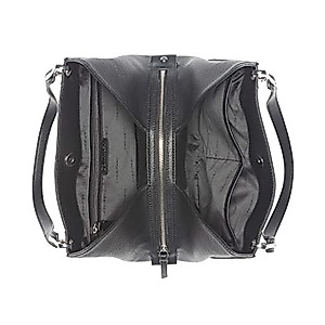 Calvin Klein Reyna Novelty Triple Compartment Shoulder Bag, Black/Silver Combo,One Size