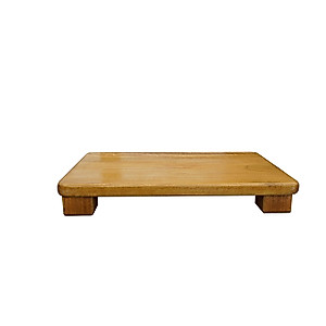 Foot Stool, 2" Tall, Poplar, (Made in The USA) (2" Tall Sq Legs, Maple Stain)