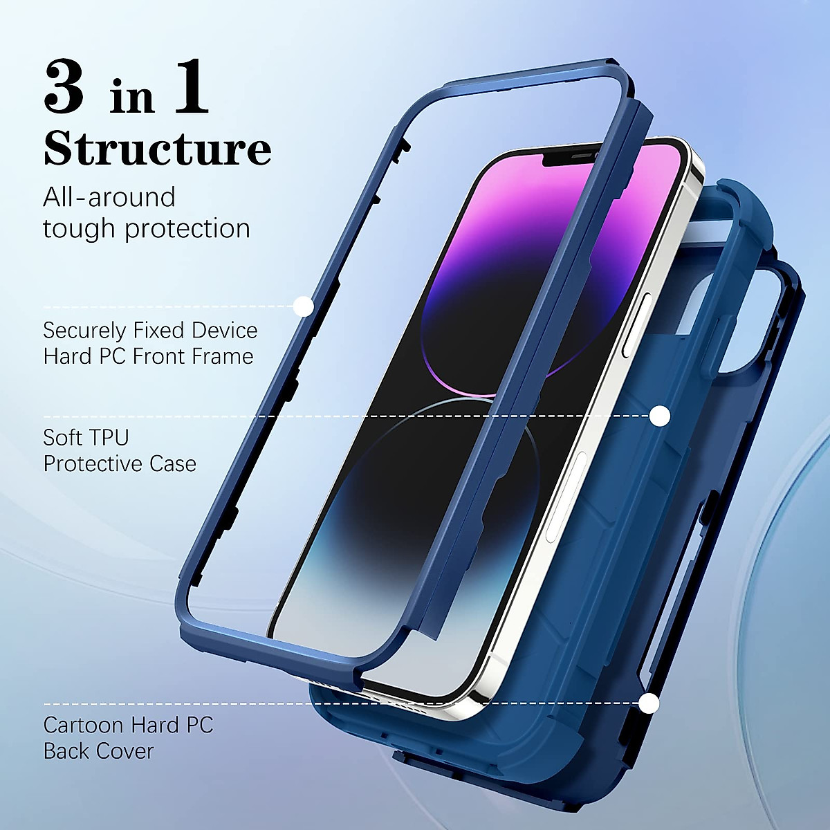 Oqplog for iPhone 13 Pro Max 6.7” Heavy Duty Phone Case for Girls Kids Women Boys Cute Anime Cartoon Hard Triple Layers Cover Full Body Rugged Military Grade Shockproof Cases for Apple 13 promax Maro