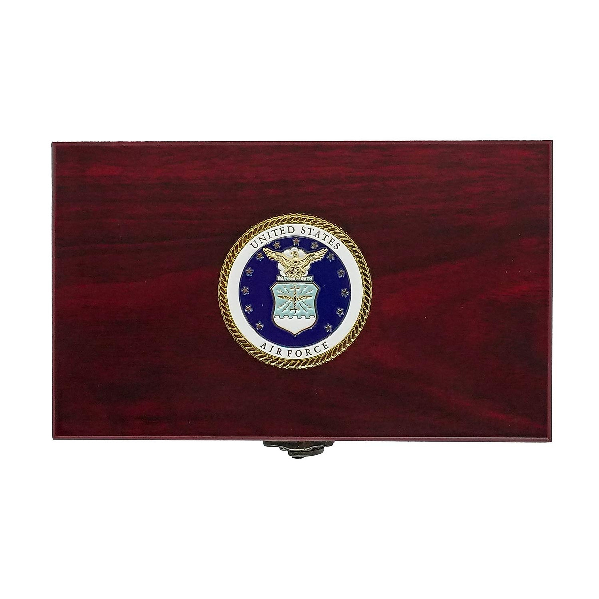 Military Gift Shop US Air Force Playing Cards & Dice in Keepsake Box - USAF Rank Insignia Cards - Air Force Gifts | Disabled Vet Owned Business | Air Force Card Set