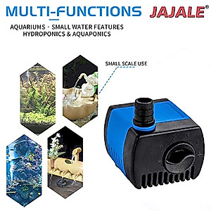 JAJALE 66 GPH Submersible Water Pump Ultra Quiet For Pond,Aquarium,Fish Tank,Fountain,Hydroponics