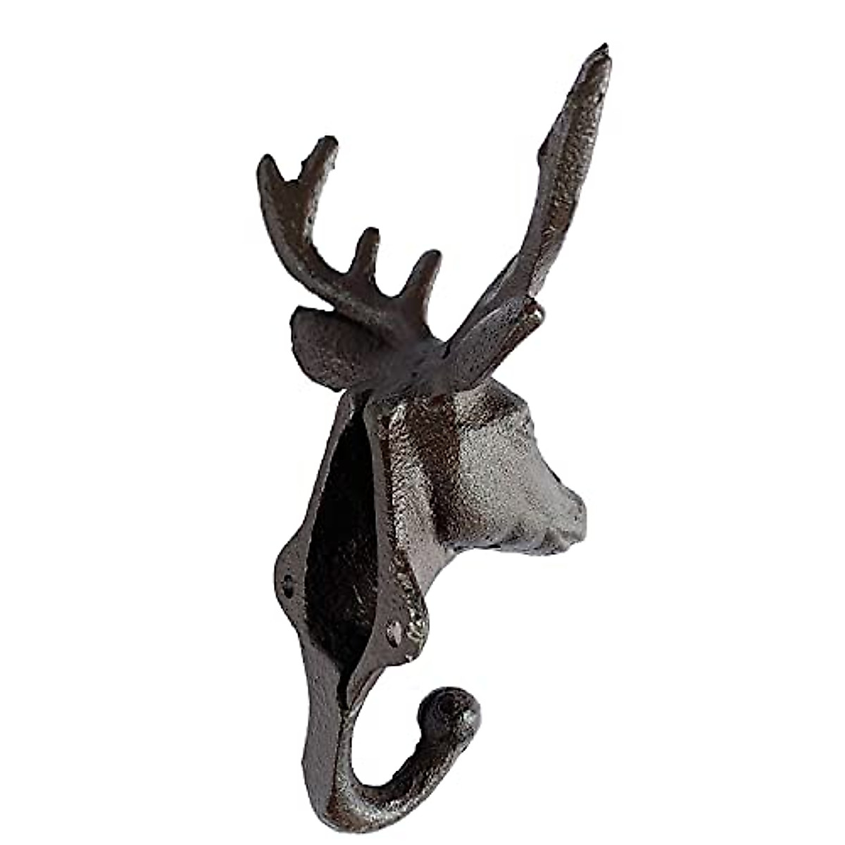 Rustic Heavy Duty Cast Iron Decorative Deer Wall Hooks Deer Antler Key Hat Holder Hanging Towel Key Coat Hook Rack Durable Iron Hanger Living Room Bathroom Room Kitchen Farmhouse Wall Decoration