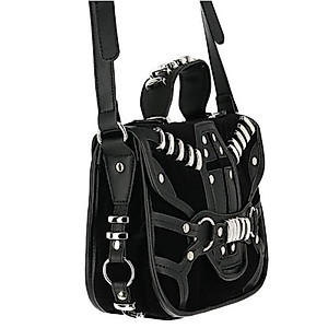 Restyle Coffin Cross Straps Gothic Punk Witch Alternative Crossbody Purse Bag