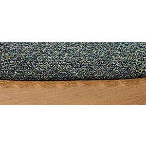 Sabrina Tweed Indoor/Outdoor Oval Braided Rug, 4 by 6-Feet, Denim