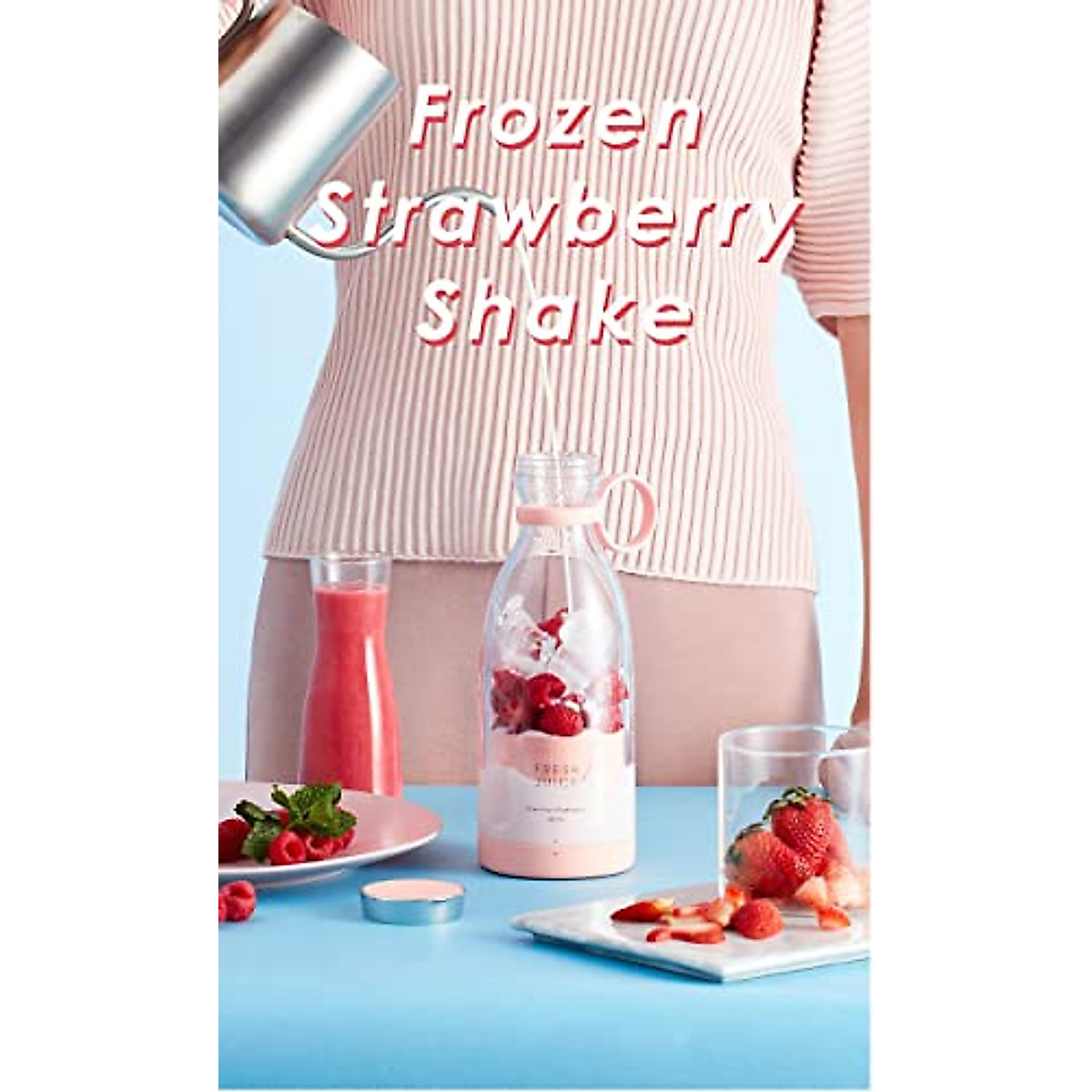 Personal Size Blender, Portable Blender, Battery Powered USB Blender Small Blender, Blender, Hand Blender, Cup Blender