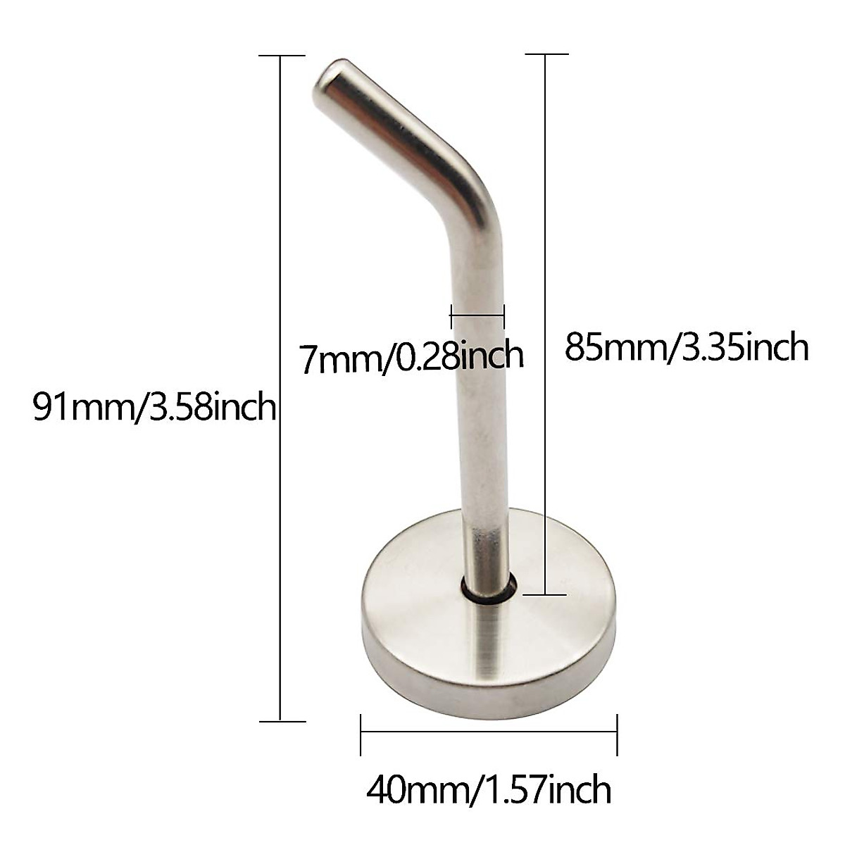 Sipery 4Pcs Stainless Steel Wall-Mount Robe Hooks Heavy Duty Elephant Nose Closet Robe Hooks, Coat Towel Robe Hooks for Kitchen,Bedroom, Bathroom,Closets Hooks 3.58inch