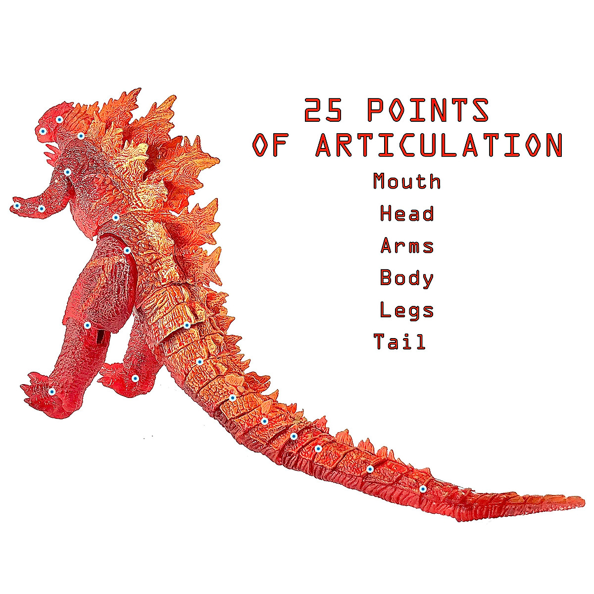 TwCare Exclusive Burning Godzilla Action Figure, Not Toys, Very Breakable, for Display & Decoration, GENTLE USE ONLY, 2021 Movie Series King of The Monsters Movable Joints Birthday Party Gift