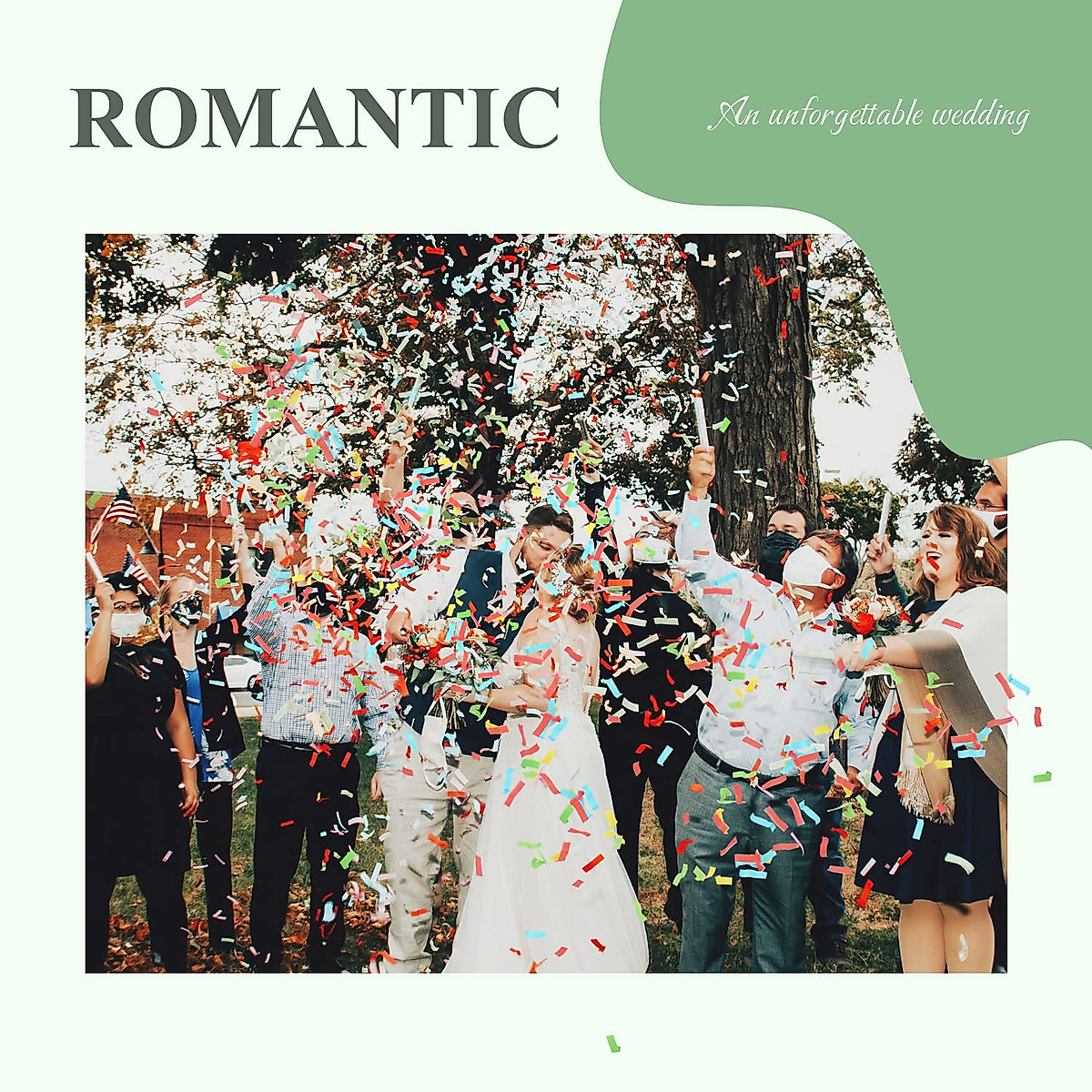 FameFame 10Pack Confetti Wands, Tissue Paper Flick Flutter Sticks for Wedding Celebrations, Anniversary, Birthday Party, Colorful, 7.8inch Confetti Popper