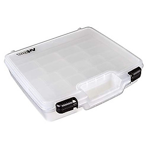 ArtBin 6962AB Quick View Deep Base Carrying Case with Removable Dividers and Tray, Portable Art & Craft Storage Box, 15", Clear