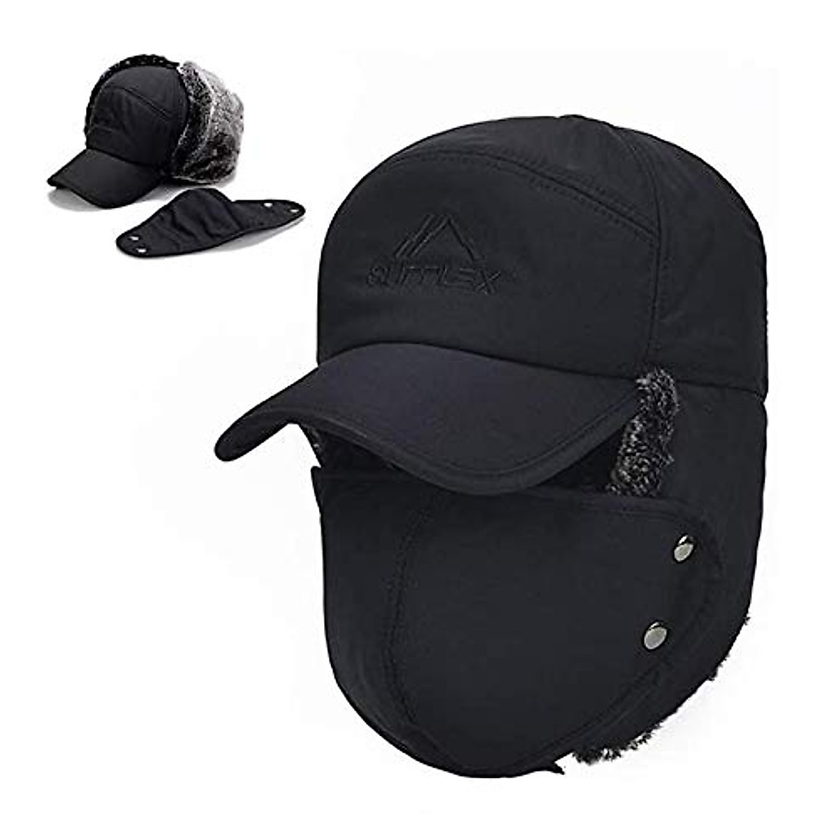 Men Winter Trapper Hat Snow Hats Thermal Windproof Hunting Skiing Cycling Ear Flaps Cold Weather Caps Ushanka Russian Dad Hat