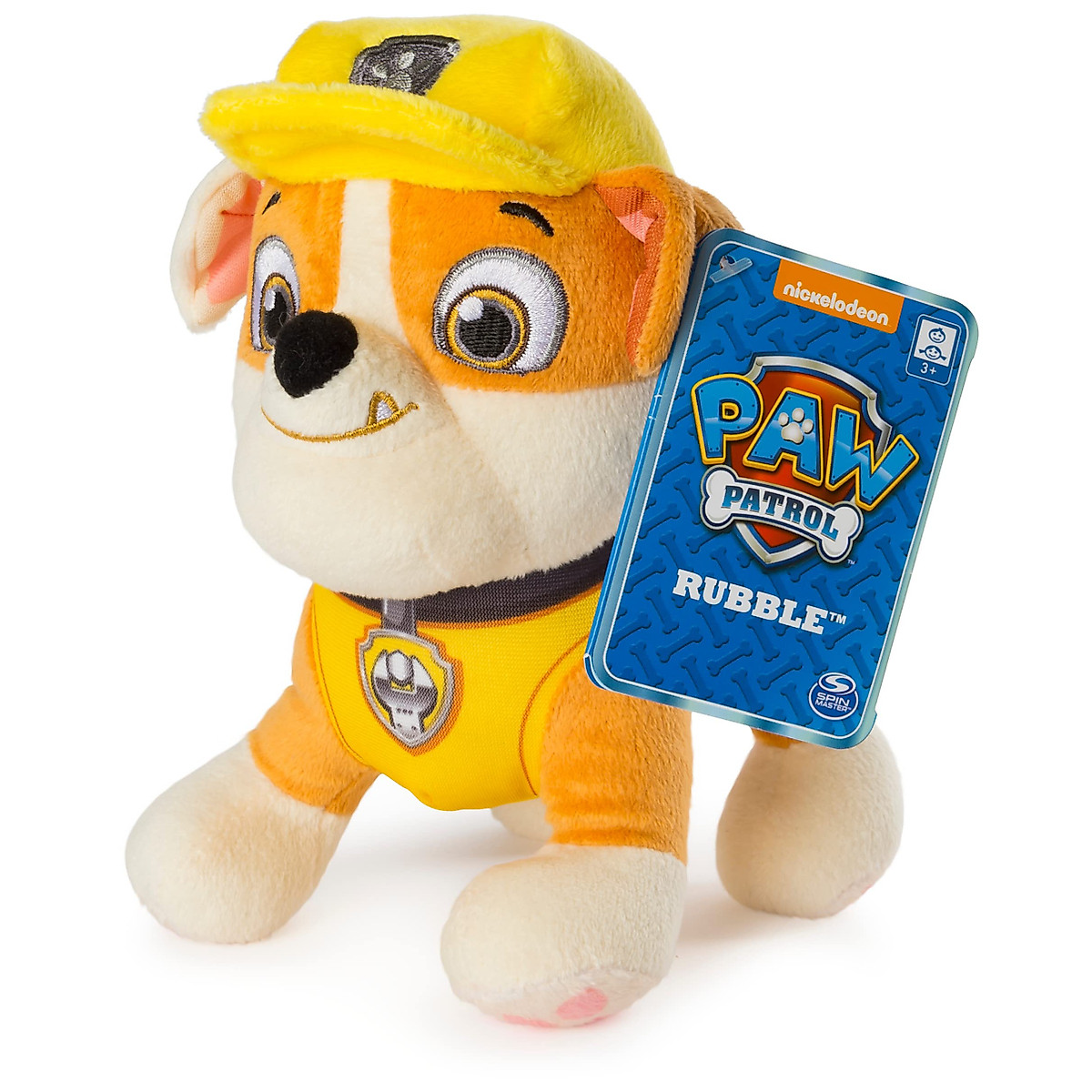 Paw Patrol – 8” Rubble Plush Toy, Standing Plush with Stitched Detailing, for Ages 3 and up
