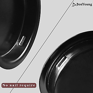 4PCS Black Closet Door Finger Pull 1-3/4", Cupboard Pull Out, Easy Snap-in Circular Sliding Door Pull, No Nails Needed, Perfect for Pocket Door, Bi-Pass Door, Cabinet Door