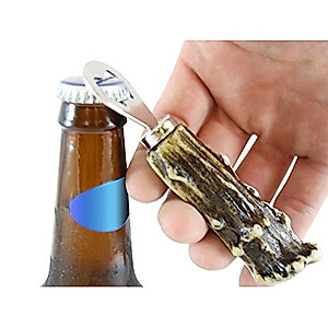 Pine Ridge Magnetic Bottle Opener Deer Antler Handle - Faux Antlers Beautifully Hand Painted and Crafted Sticks to Fridge Opener For Nature and Wildlife Lovers, Hunters and Outdoorsman