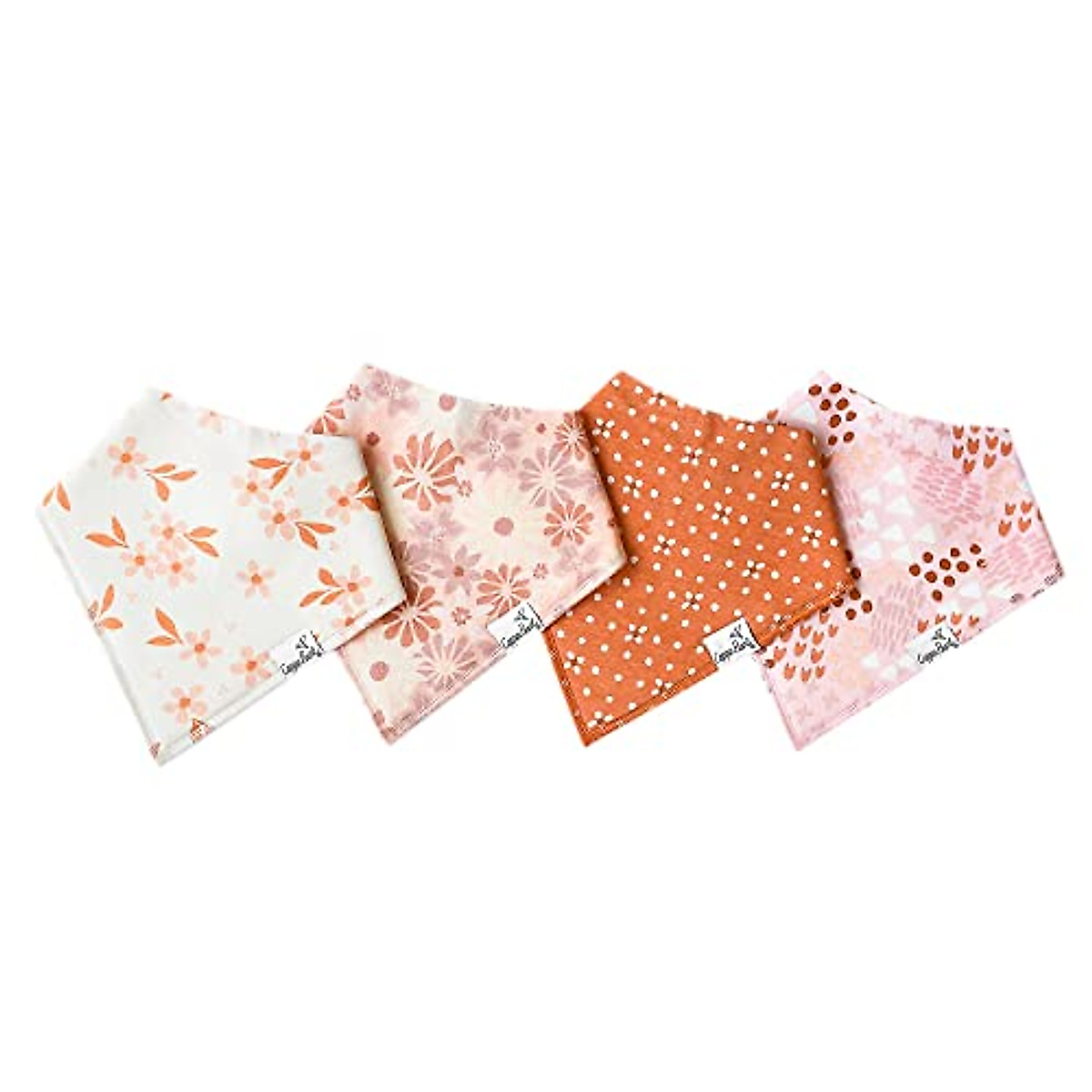 Copper Pearl Baby Bandana Drool Bibs for Drooling and Teething 4 Pack Gift Set Rue, Soft Set of Cloth Bandana Bibs for Any Baby Girl or Boy, Cute Registry Ideas for Baby Shower Gifts