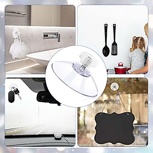 12 PCS Suction Cups, 40mm Strong Suction Cup with M5 Metal Screw Rods and Nuts Clear PVC Heavy Duty Suction Cup Holder Plastic Sucker Pads Without Hooks for Bathroom Wall Door Glass Window Car Shade