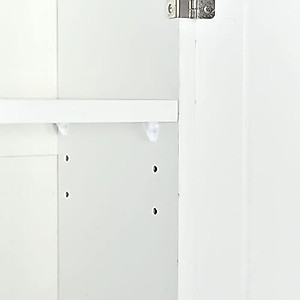 LUKYRA Over-The-Toilet Bathroom Cabinet with Shelf and Two Doors Space-Saving Storage, Easy to Assemble, White