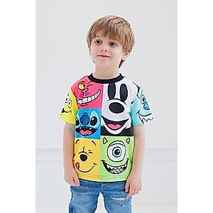 Disney D100 Stitch Mickey Mouse Winnie The Pooh Toddler Boys T-Shirt Multicolor 2T
