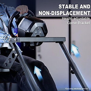 Marada G29 Racing Wheel Stand Height Adjustable，Foldable，Made of Carbon Steel, Can Install Both Shifter and Handbrake,Racing wheel, Support for Logitech G25 G27 G920,Thrustmaster T300RS