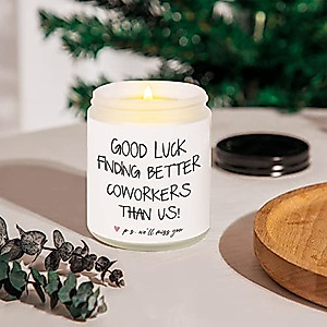BAUBLEDAZZ Coworker Leaving Gifts, Funny Going Away Gift for Coworker, Goodbye Gifts for Coworkers- Scented Candles for Coworker, 7oz, Soy Wax (Lavender)