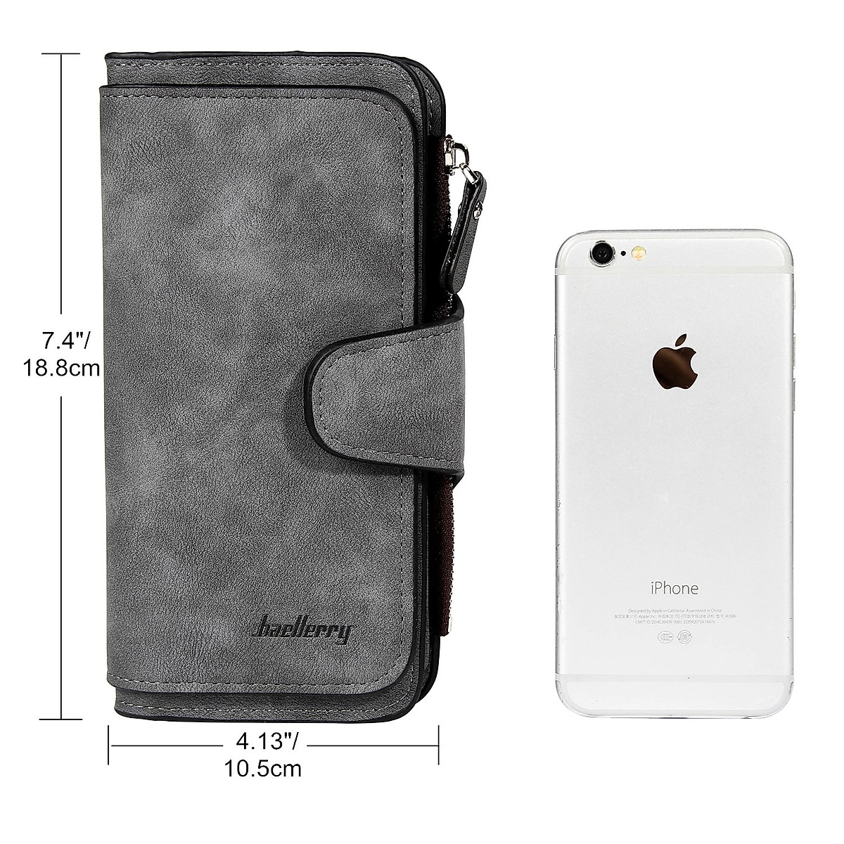 Wallet for Women RFID Blocking Clutch Purse Long Ladies Credit Card Holder Organizer(Dark Grey)