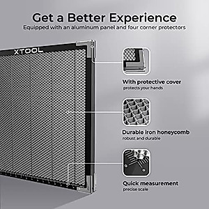 xTool Honeycomb Working Table, Soulmate for xTool D1, D1 Pro and Most Laser Engraver, Honeycomb Working Bed for Fast Heat Dissipation and Desktop-Protecting, 19.68"x 19.68"x 0.87"