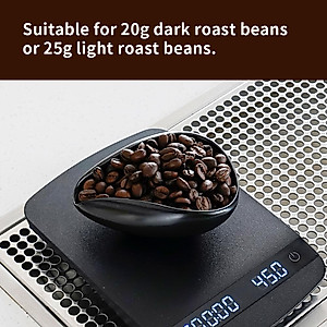 watchget Ceramic Coffee Dosing Cup & Tea Storage Tray, Single Dose Measuring Container for Coffee Beans & Loose Leaf Tea Dosing Vessel, Black