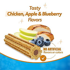 Dentalife Purina Plus Immune Support Chicken, Apple and Blueberry Flavor Small/Medium Dog Dental Chews - 8 ct. Pouch