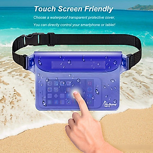 Waterproof pouch Waterproof Waist Pouch 2-Pack Waterproof Fanny Pack Beach Accessories Safe & Dry for Boating Swimming fishing Kayaking Snorkeling Beach Keep Your Phone and Valuables Dry