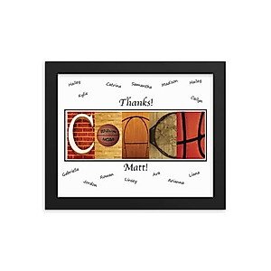 Basketball Coaches Gift, Basketball Team Gifts, Players can SIGN the white area of the 8x10 photo print