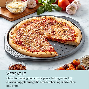 Chicago Metallic Everyday Non-Stick Pizza Crisper. Perfect for making homemade pizza, baking frozen treats reheating meals, and more