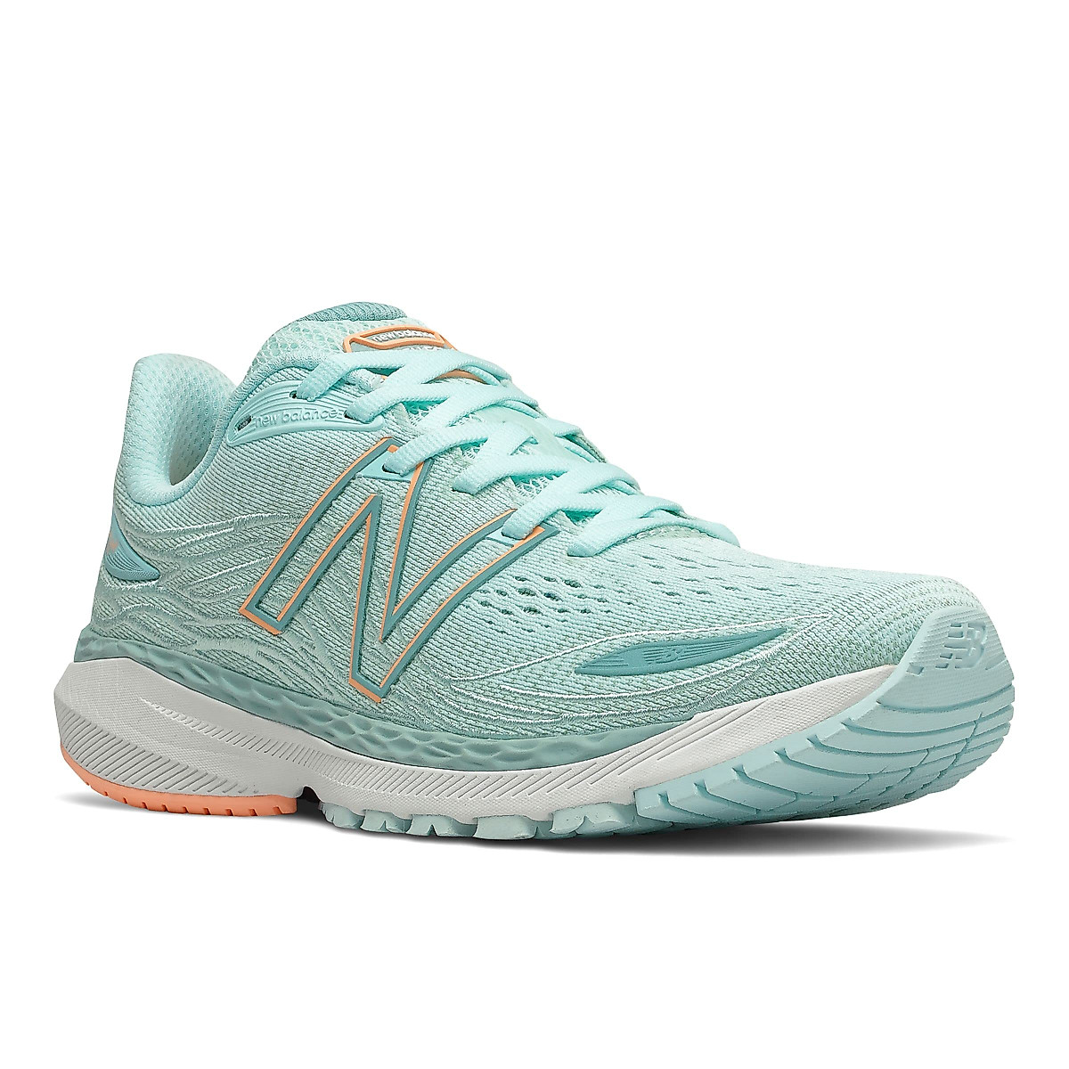 New Balance Women's Fresh Foam X 860 V12 Running Shoe, Blue/Light Mango, 9.5 M