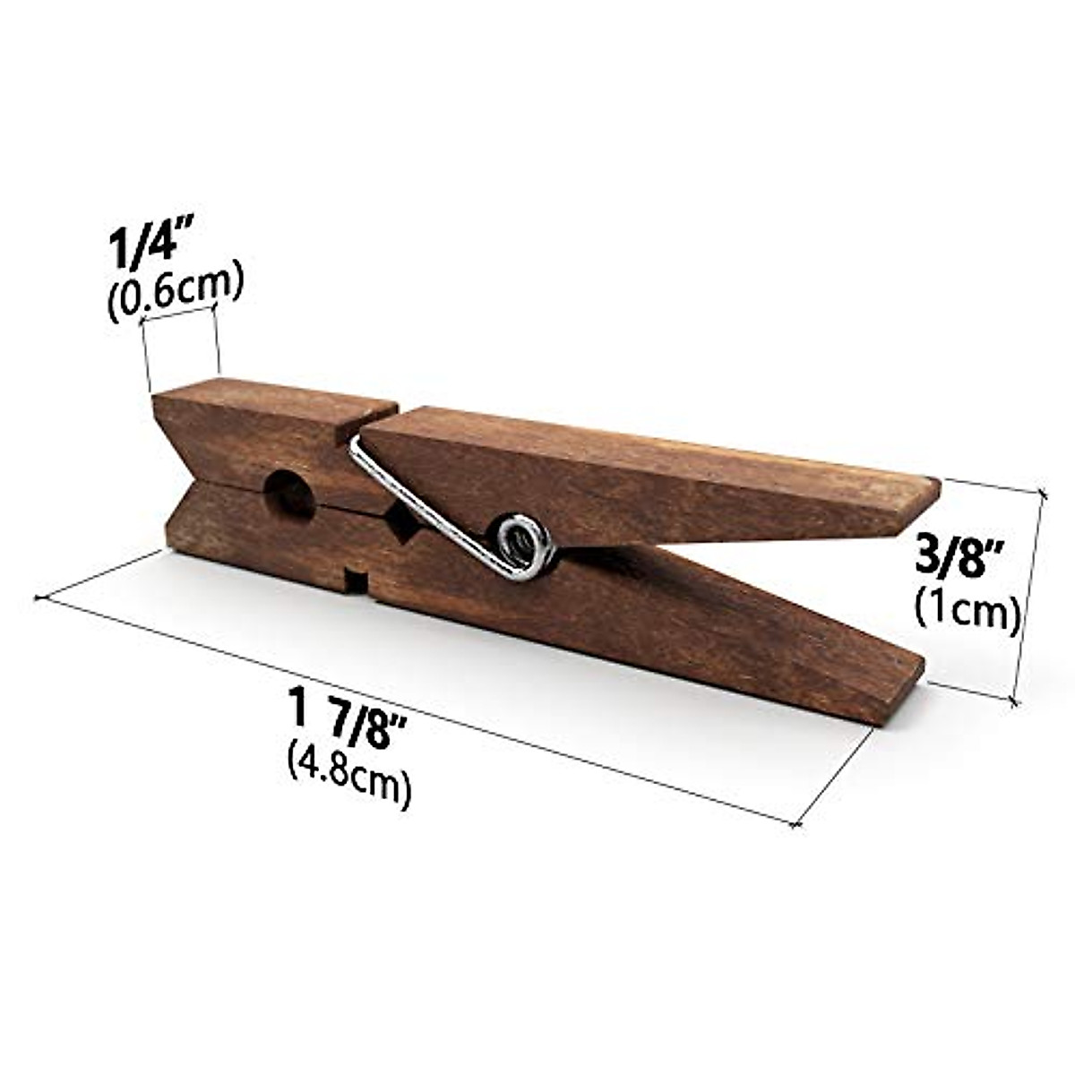 LWR CRAFTS Wooden Small Clothespins 1-7/8" 4.8cm 50 Pieces Per Pack (Jacobean)