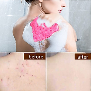 African Net Long Bath Net Sponge,JASSINS African Bathing Body Exfoliating Net Shower Body/ Back Scrubber Skin Smoother,Stretch Length to 66 INCH (Pink)