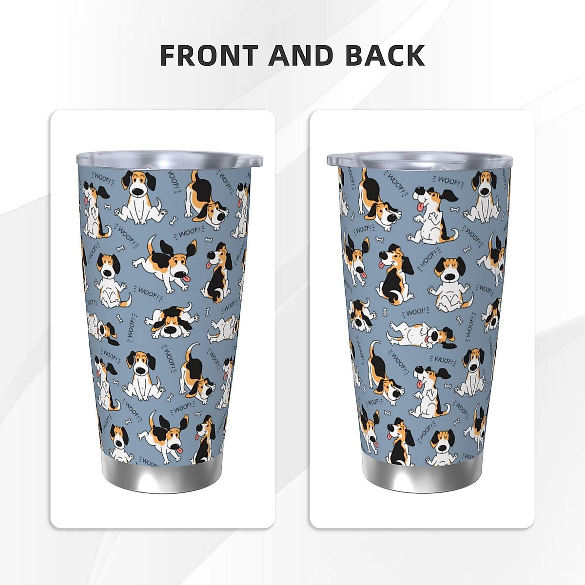 CHASOEA Beagle Tumbler 20oz Cute Dog Stainless Steel Insulated Tumblers with Lid and Straw Animal Travel Coffee Mug Wine Tea Cups Water Bottle Dogs Gifts for Women Dog Lover