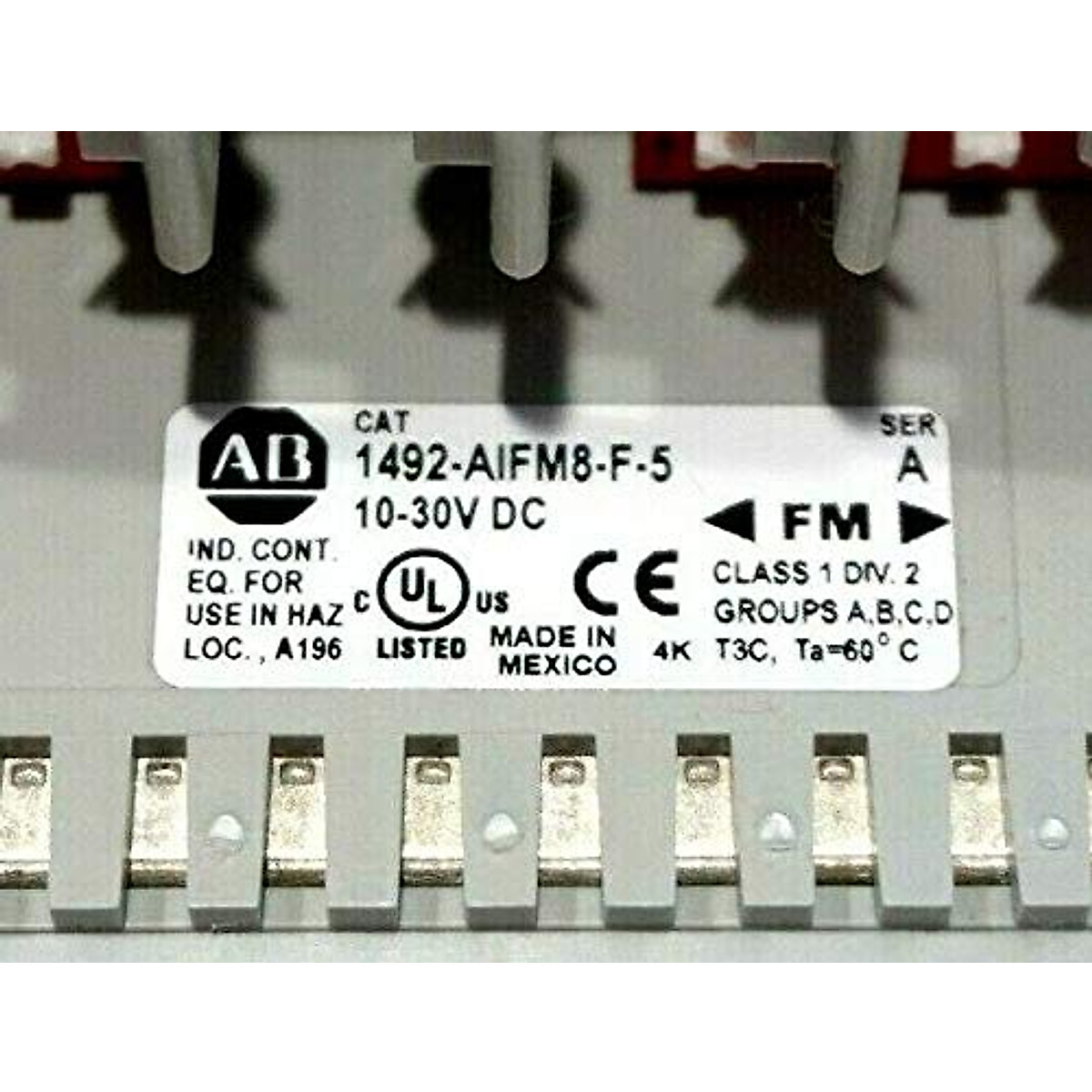 ALLEN BRADLEY 1492-AIFM8-F-5 Fixed Terminal Block, FUSIBLE, D Shell Cable, 5 Terminal PER Input Channel, 8 I/O Channel, Interface Module, 10-30 VDC, 24 V Blown Fuse Indicator, 12 AMP, Analog