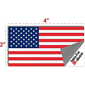 Decals by Haley 10 Pack American Flag Stickers - Made of 3M Vinyl - USA Patriotic Stickers - Bubble-Free Adhesive - Dishwasher Safe