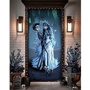 Spirit Halloween Tim Burton’s Corpse Bride Door Cover | Officially Licensed | Halloween Décor