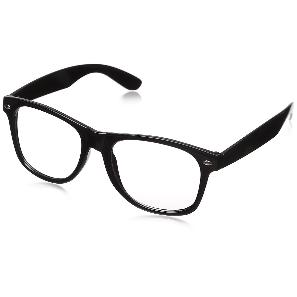 MODA CLEAR LENS 80's Style Vintage Style Black Frame Sunglasses