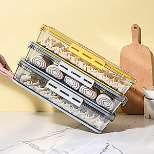 Food Storage Containers with Handles and Lids BPA Free Plastic Airtight Kitchen Home Pantry with Time Recording Organizer for Food Drinks Fruit Vegetable Meal Salad Sandwich Leak Proof