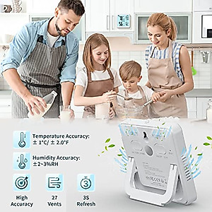 DOQAUS Digital Hygrometer Indoor Thermometer for Home, Room Thermometer with 3s Fast Refresh & Max Min Records, Temperature Humidity Monitor Meter with Touch LCD Backlight, USB Rechargeable